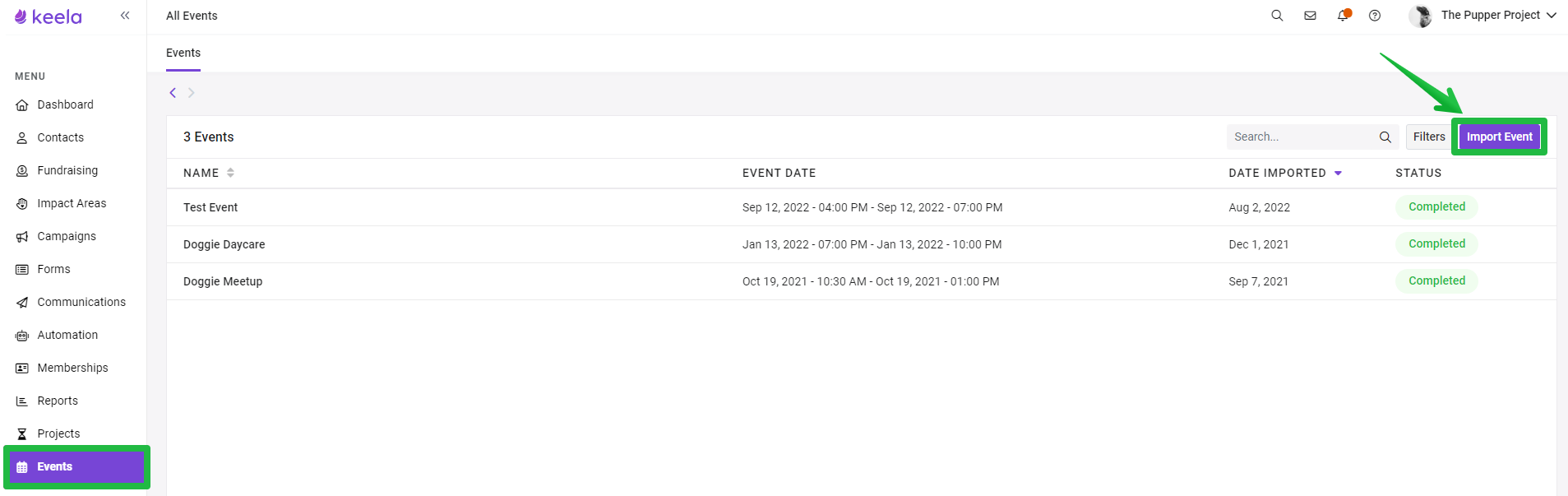 Importing Eventbrite Events – Keela
