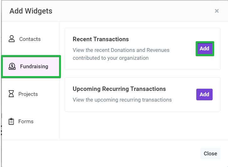 How to Add and Remove Widgets from your Dashboard – Keela